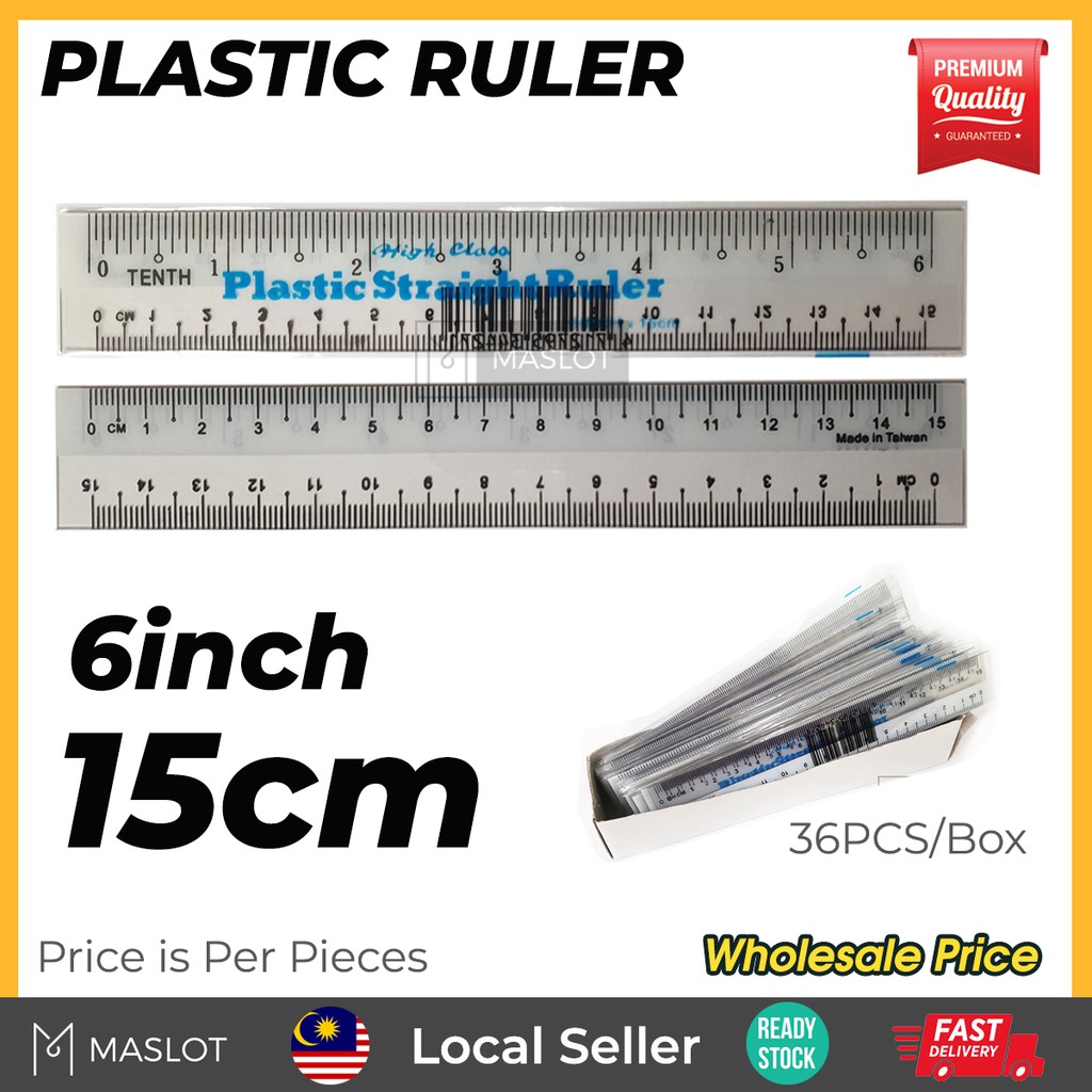 Plastic Student Straight Ruler 15cm 6" inch 20cm 8" inch 30cm 12" inch Flexible Pembaris HC ...