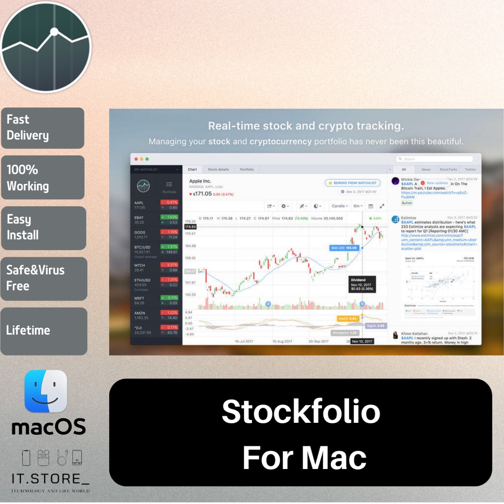 Stockfolio Lifetime for Intel and M1 Chip Apple Silicone MacOs/Macbook ...