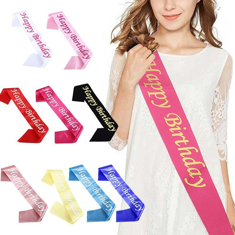 SIMPANG KAIN SATIN HAPPY BIRTHDAY | Shopee Malaysia