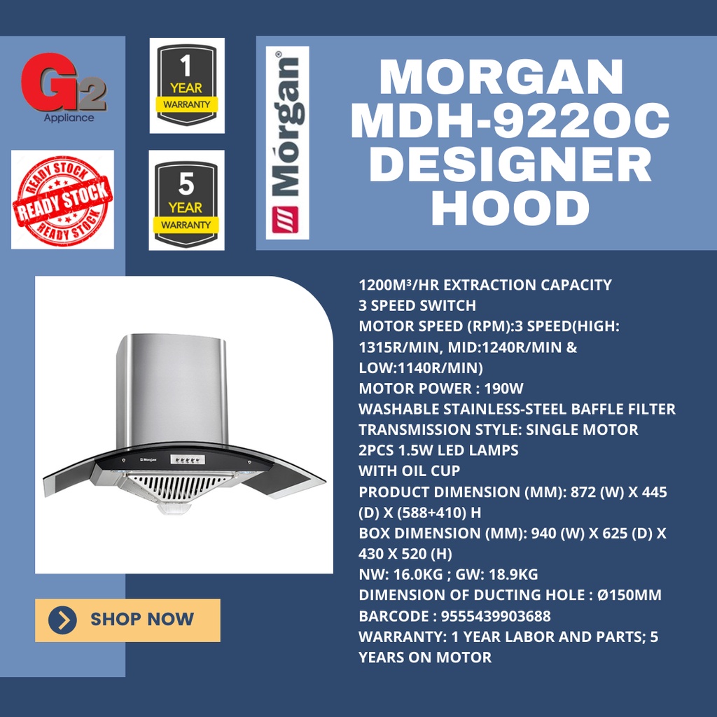 MORGAN MDH-922OC DESIGNER HOOD | Shopee Malaysia
