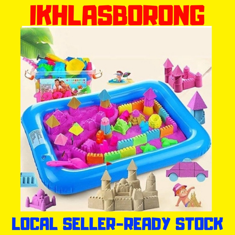 50PCS+ 2kg THE SAND 𝗗𝘆𝗻𝗮𝗺𝗶𝗰 𝗘𝗰𝗼 𝗦𝗮𝗻𝗱 Castle Play Set Tools Play Diy Toy ...