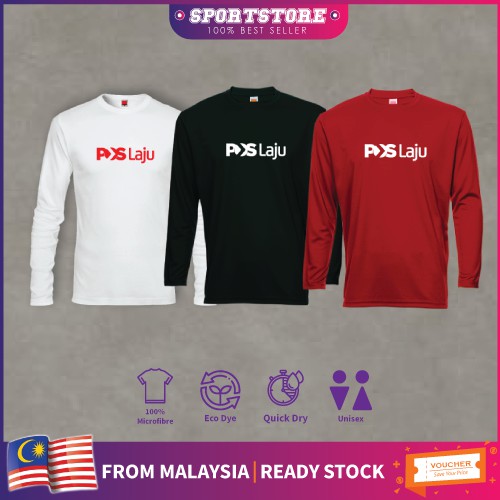 Poslaju T-Shirt Long Sleeve Unisex Female&Male 100% Microfiber; Baju ...