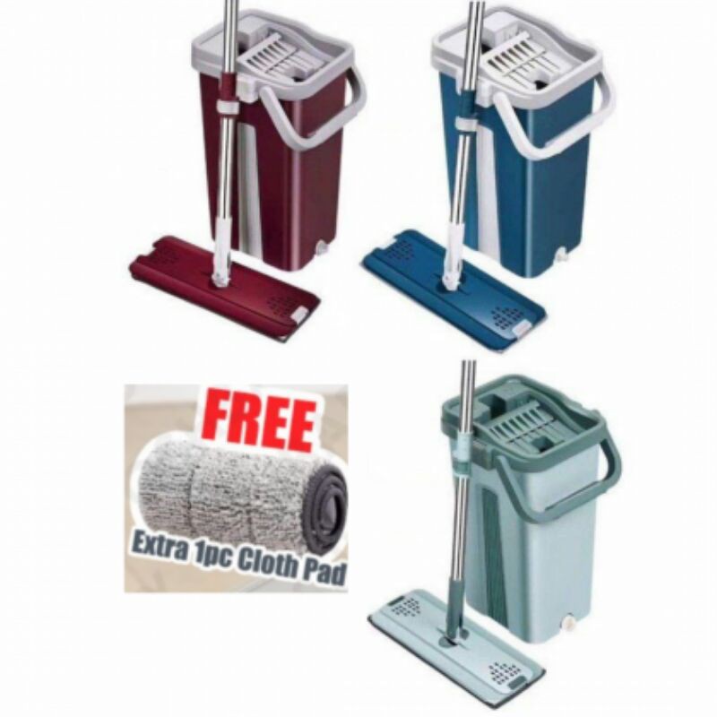 [Ready Stok] 45cm Mop Lantai Magik Kering Sendiri-Mop Self-Wash And ...