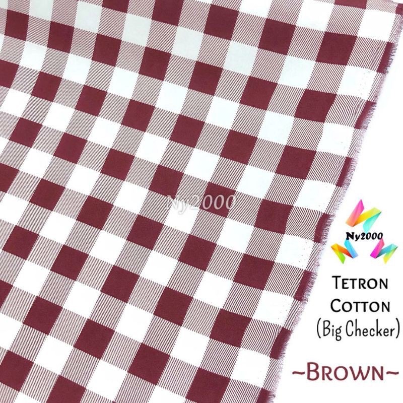 Kain Tetron Cotton TC (Polyester) Petak Besar (Bidang 48 inci Lebar ...