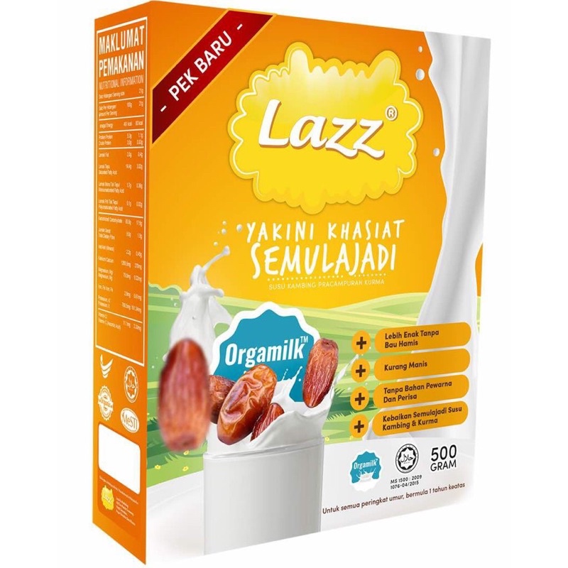 LAZZ SUSU KAMBING KURMA ORGAMILK 500G | ORIGINAL FROM HQ | Shopee Malaysia