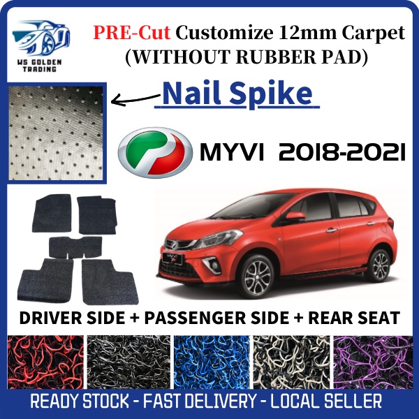 PERODUA MYVI 2018-2021 Carpet 5pcs(set) 12MM NAIL BACKING COIL MAT Car ...