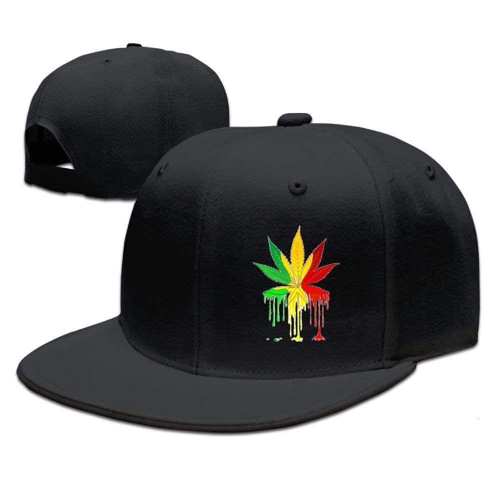 Mens Vintage Snapbacks Hats Baseball Caps Leaf Rasta Dripping Paint ...
