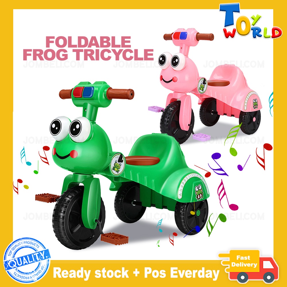 Kids 3 Wheel FOLDABLE FROG TRICYCLE For Kids Basikal Budak Basikal Tiga ...