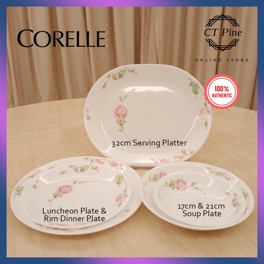 Corelle Country Rose RS Loose Plate /// Classy Bread Butter Luncheon ...