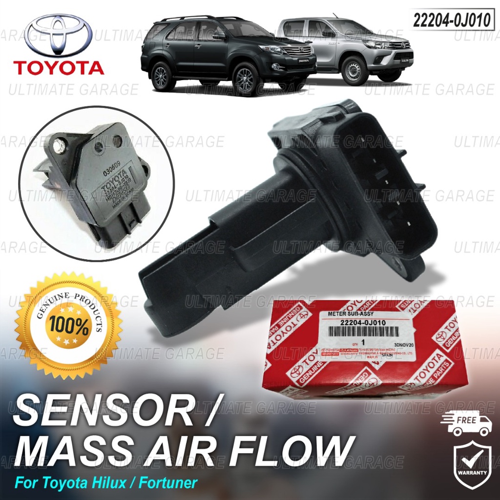100% GENUINE ORIGINAL 22204-0J010 TOYOTA HILUX FORTUNER MASS AIR FLOW SENSOR | Shopee Malaysia