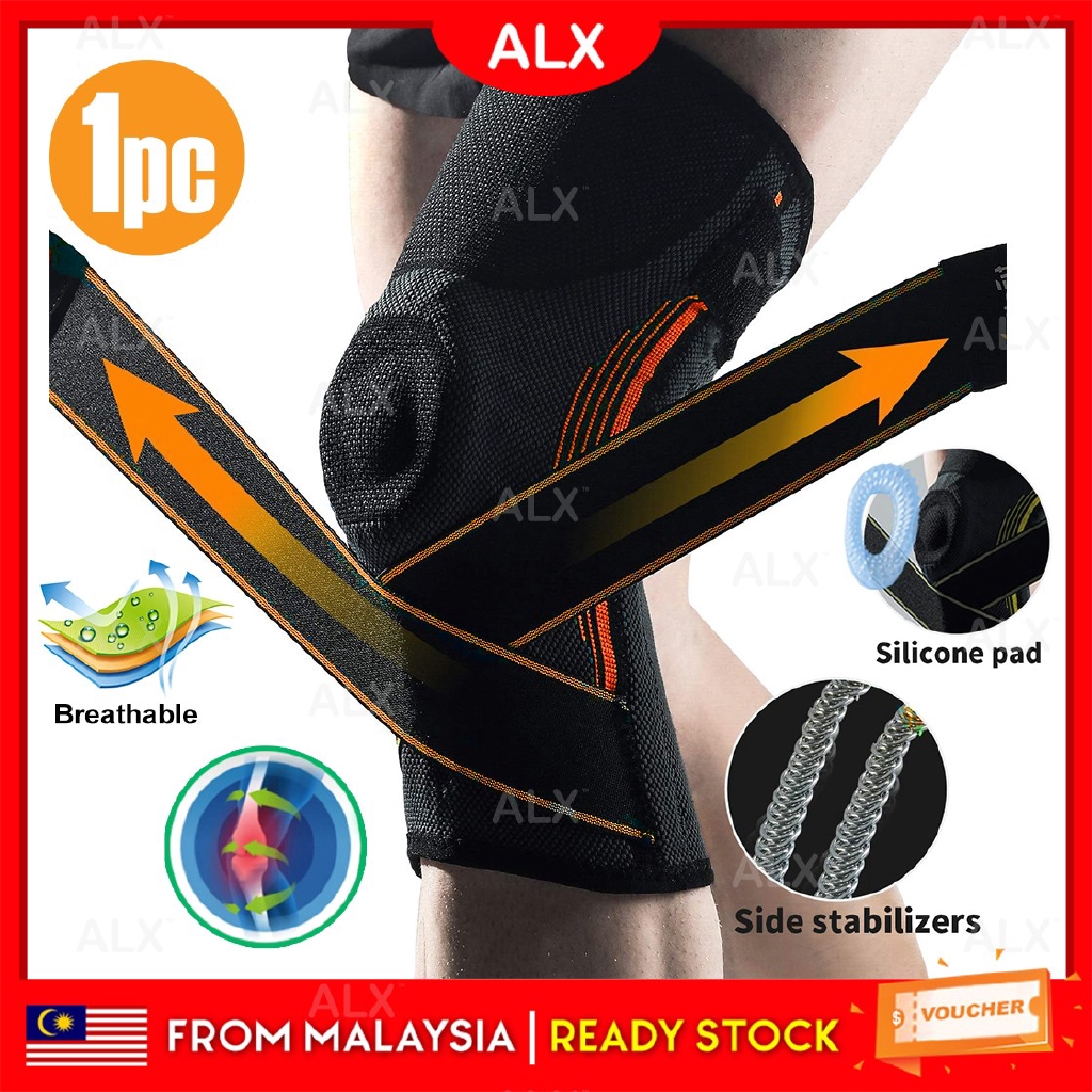 ALX 1pc Shockproof Knee Guard Knee Support Spring Elastic Soft Silicone ...