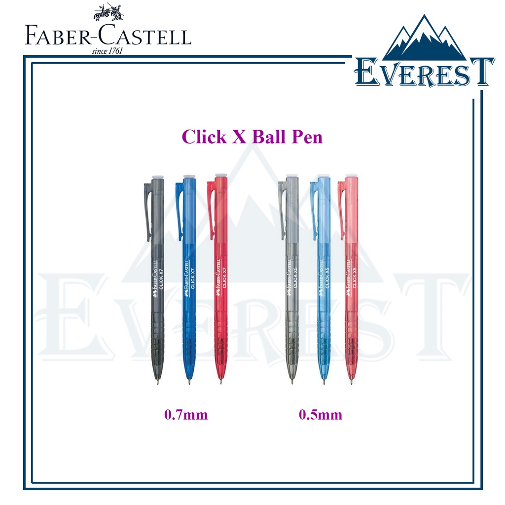 [EVE] Faber-Castell Click X Ball Pen Click X5 0.5mm 1425/Click X7 0.7mm ...