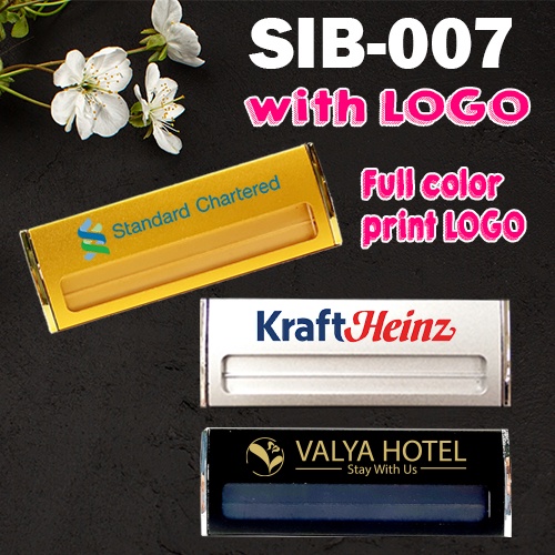 SLOT-IN REUSABLE EXECUTIVE NAME TAGS / WITH LOGO / FULL COLOR PRINTED ...