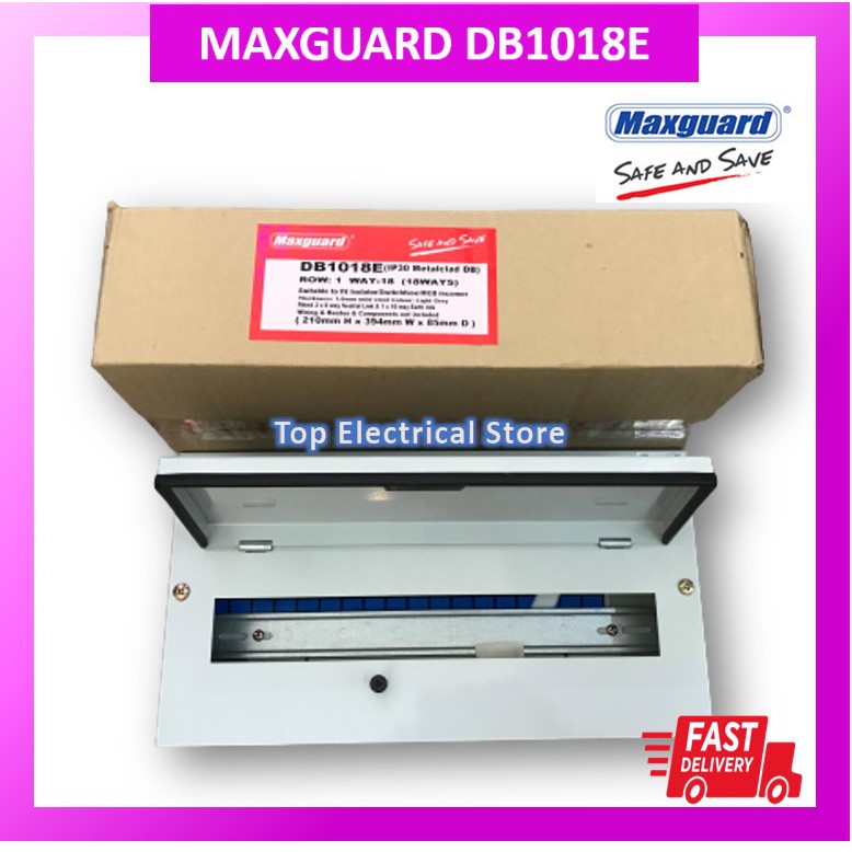 MAXGUARD METAL CLAD DB1018E 1 ROW 18 WAY DB BOX | Shopee Malaysia