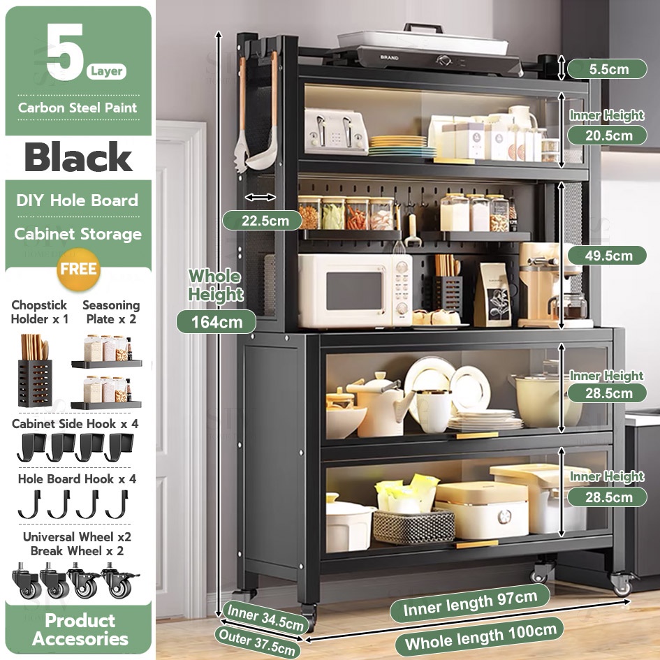 SIV Rak Kabinet Dapur Kitchen Cabinet Rack Microwave Oven Cabinet ...