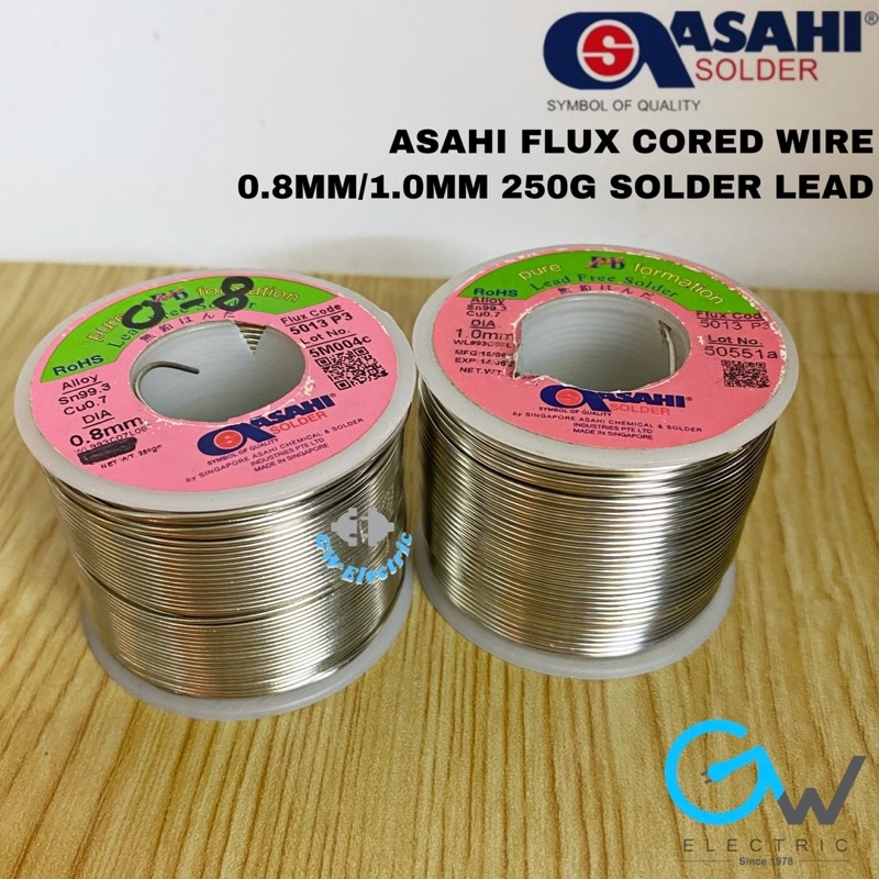 Lead Free Mekko (ASAHI) Unlead Flux Cored Wire Solder 0.8mm /1.0mm 250g ...