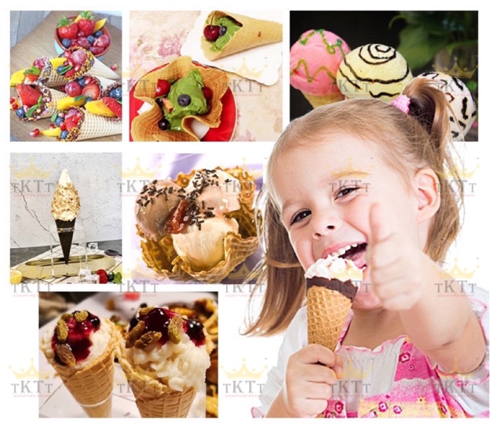 TKTT ™️ Commercial Electric Waffle Cone Baker Machine Single Double Pan ...