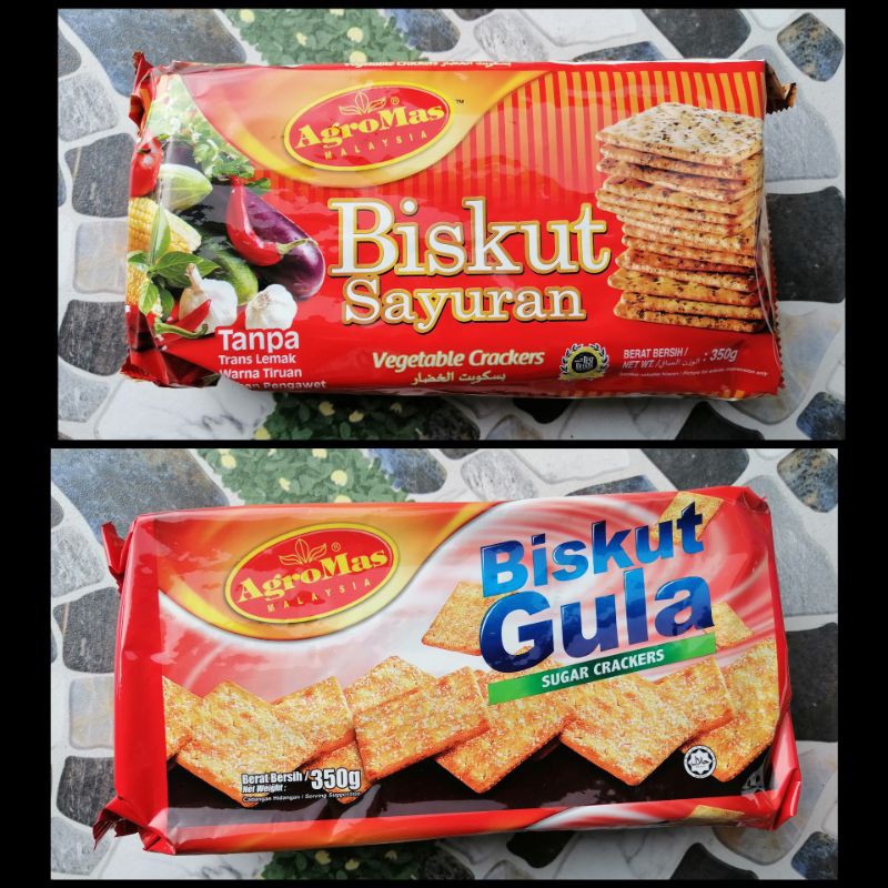 Biskut Agromas - gula / sayuran (suger crackers / vegetable crackers ...