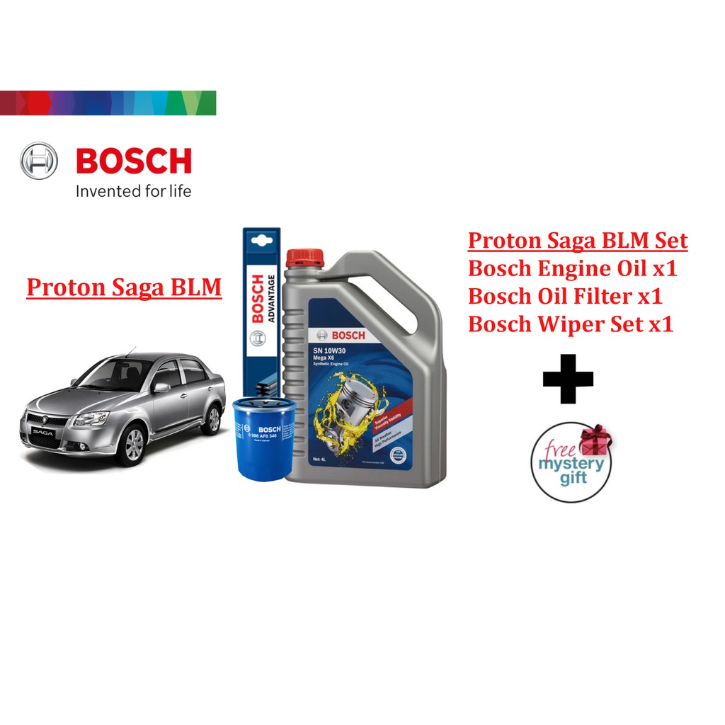 [READY STOCK] Proton Saga BLM Bosch Engine Oil + Oil Filter + Wiper ...