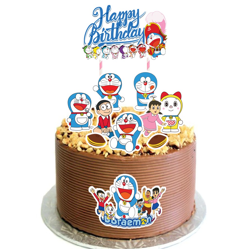 DORAEMON High Quality Paper Cake Topper Kek Cake Decor Cupcake Topper ...