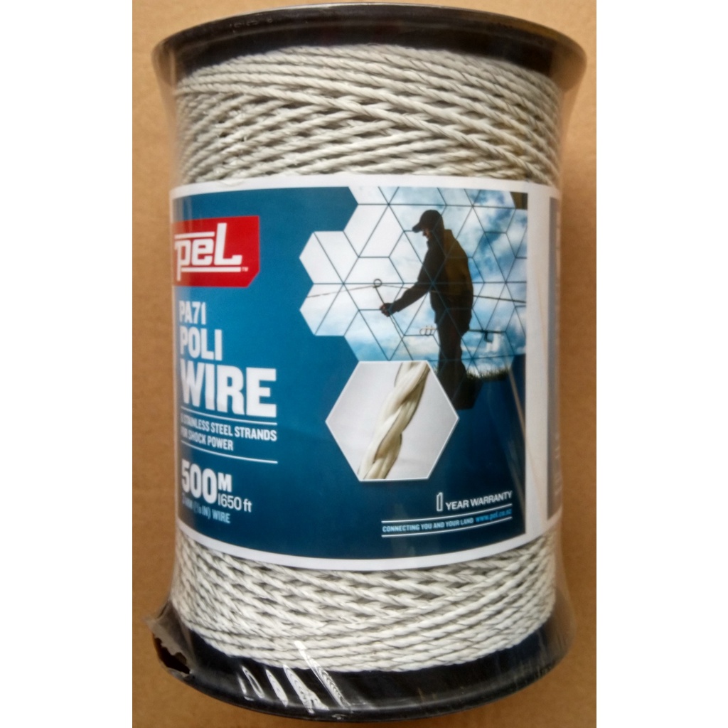 PEL POLY WIRE 500 METER PA71(WHITE) FOR ELECTRIC FENCING (NEW ZEALAND ...