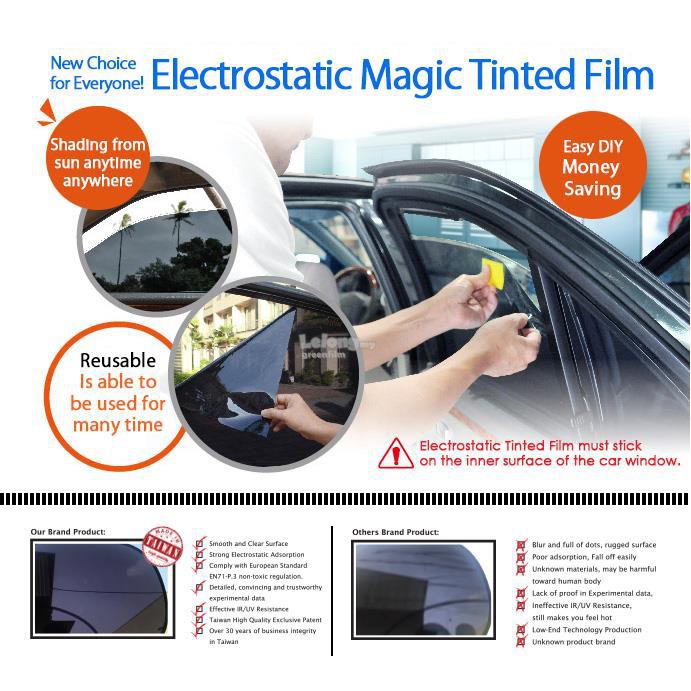 Car Magic Tint Tinted House Tint Film Reusable Removable NO Glue 20% ...