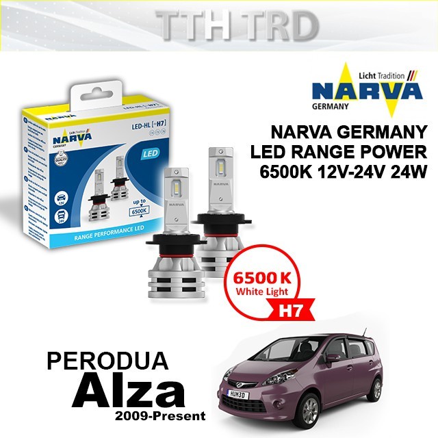 NARVA H7 12V & 24V 6500K Range Performance LED Headlight Bulb Set for ...