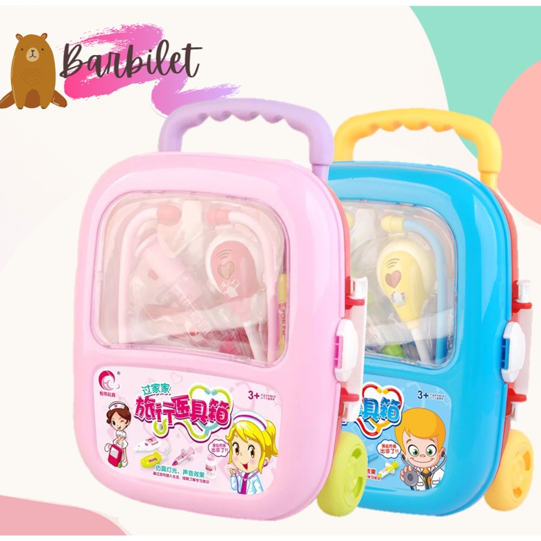 Doctor Travel Play Set Sound Light Pretend Medical Mainan Doktor Kanak ...