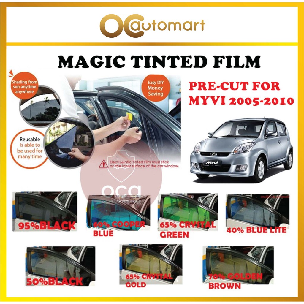 Myvi 2005-2011 - Pre-Cut Shape Magic Tinted Solar Tinted (4 Windows & 2 ...