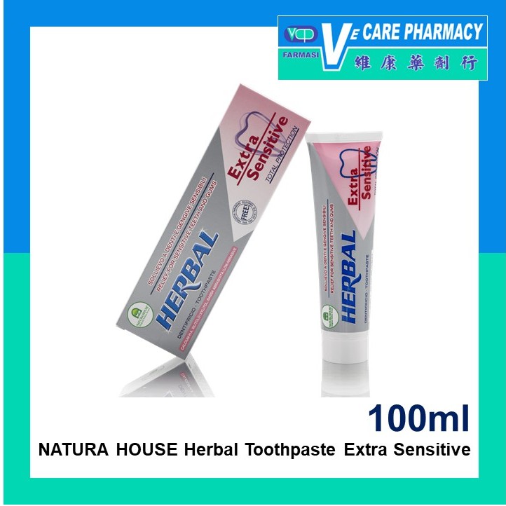NATURA HOUSE Herbal Toothpaste Extra Sensitive 100ml (Exp: 12/2027 ...