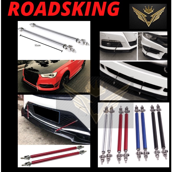Adjustable Front Bumper Lip Splitter Diffuser Strut Rod Tie city jazz ...
