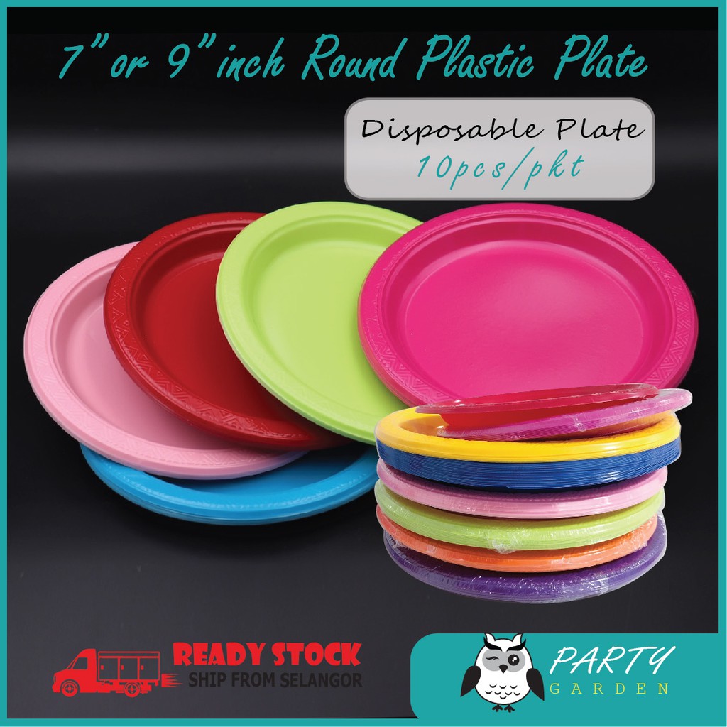 Colorful Plastic plate / 7inch or 9inch Round Plastic Plate / Tableware ...