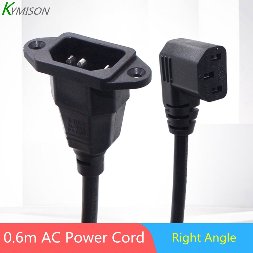 C14 With Screw Holes To C13 Right/Left/Up Angled Power Extension Cable ...