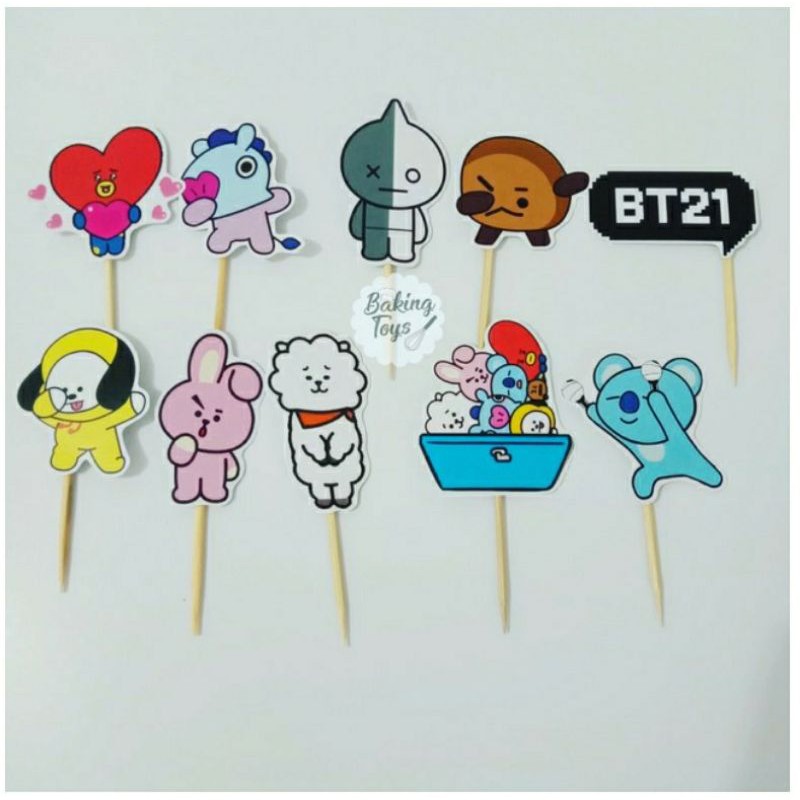 Bt21 Birthday Cupcake Topper / Birthday Cake Decoration | Shopee Malaysia