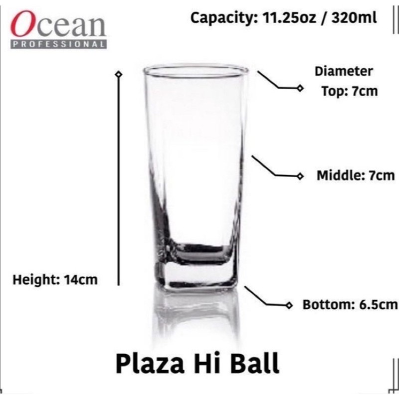 Ocean Plaza Hi Ball B11011 6 Pieces Glass 320ml Set of 6s | Shopee Malaysia