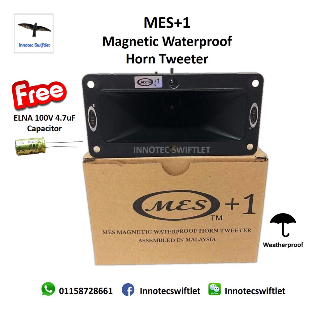MES+1 Water Proof Horn Tweeter 【FREE CAPACITOR】 专业引燕高清防水喇叭 【免费电阻 ...