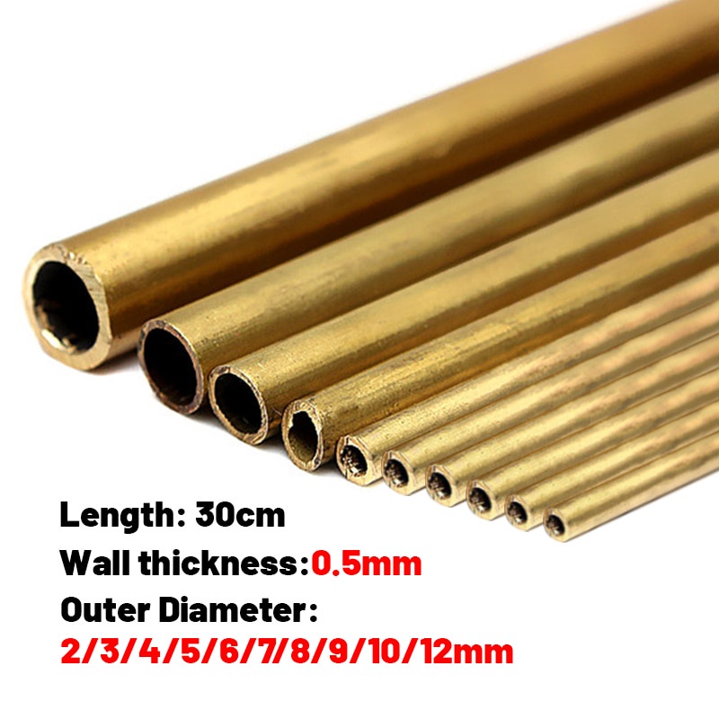 Brass Tubes Diameter 2/3/4/5/6/7/8/9/10/12mm Length 300mm Long 0.5mm ...