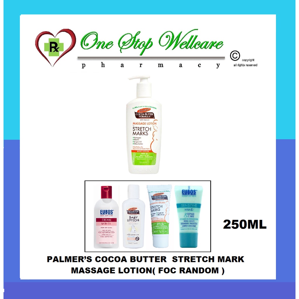 PALMER’S COCOA BUTTER STRETCH MARK MASSAGE LOTION 250ML / ( FOC RANDOM ...