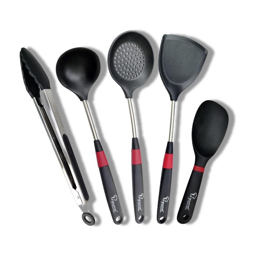 (FULL SET) La gourmet Silicone Turner + Ladle + Skimmer + Tong + Rice ...