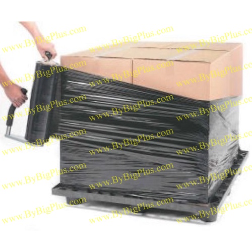 Black Stretch film wrapping packaging (1 x 500MM x 2.2KG x 23MIC ...