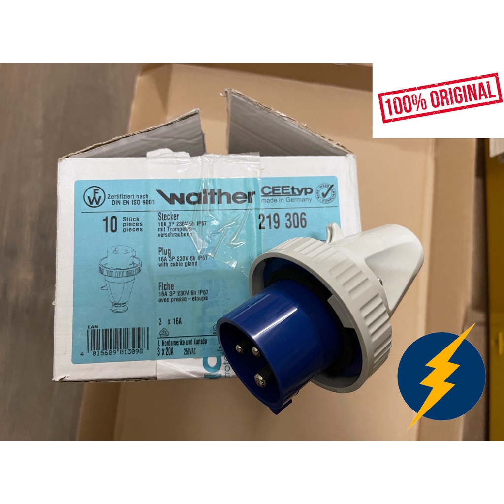 Walther 219306 16A 2P+E 230V Plug IP67 | Shopee Malaysia