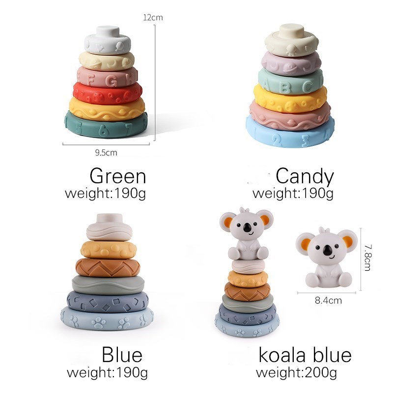 Baby Soft Toy Stacking Plugging Toy Tummy Time Building Block Preschool ...