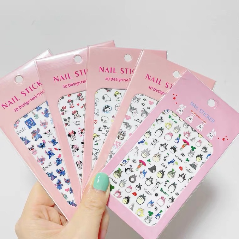 3D Cartoon Nail Stickers Ready Stock 🇲🇾 | Shopee Malaysia