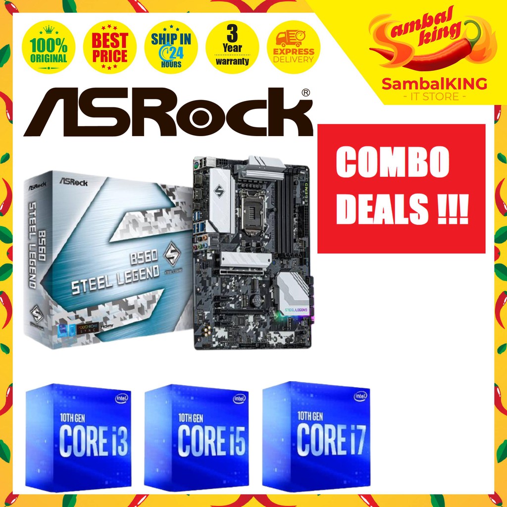 [Ready Stock] ASROCK B560 STEEL LEGEND INTEL MOTHERBOARD + INTEL CPU ...