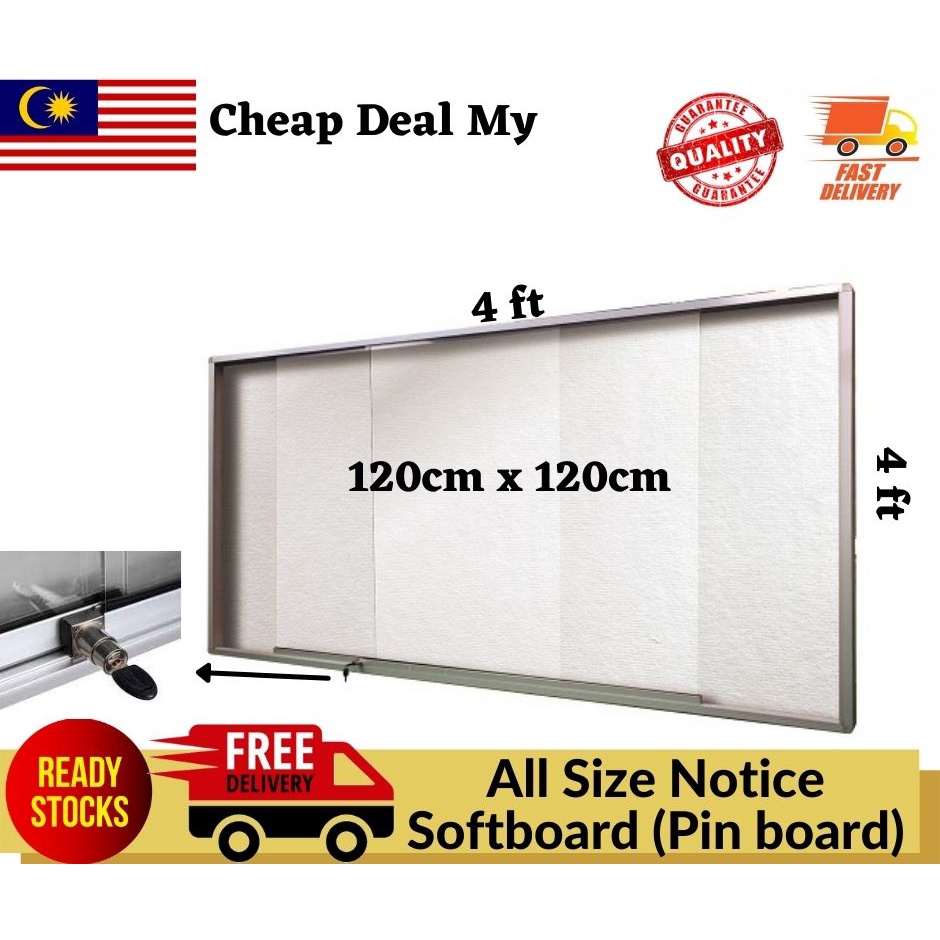 Kabinet Kaca Gelongsor Papan notis keyataan putih softboard/All Sizes ...
