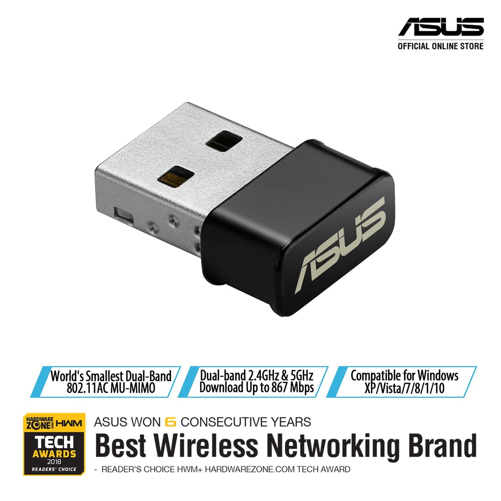 Asus AC53 AC1200 Dual-Band Nano USB WIFI Adapter | Shopee Malaysia