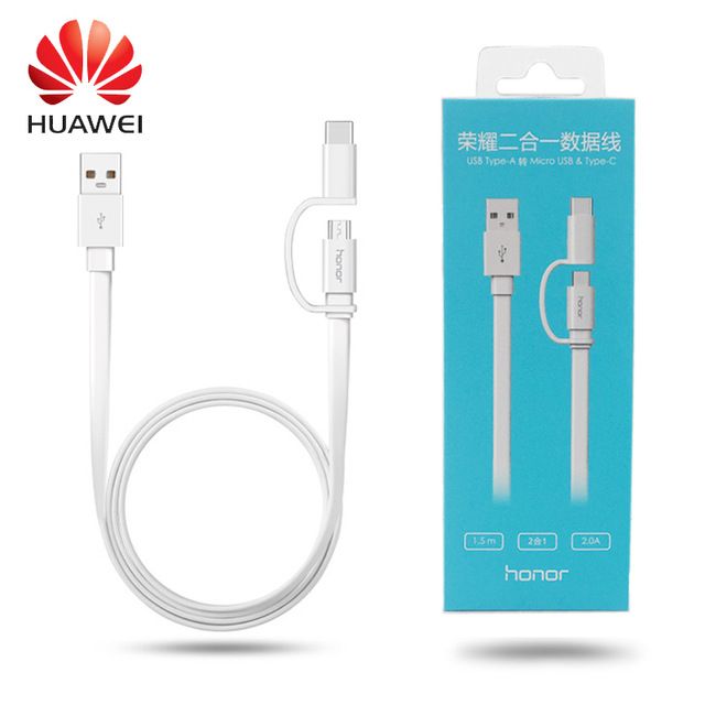 (100% Original Import) Huawei Honor Type C + Micro USB 2in1 Cable (1.5m ...