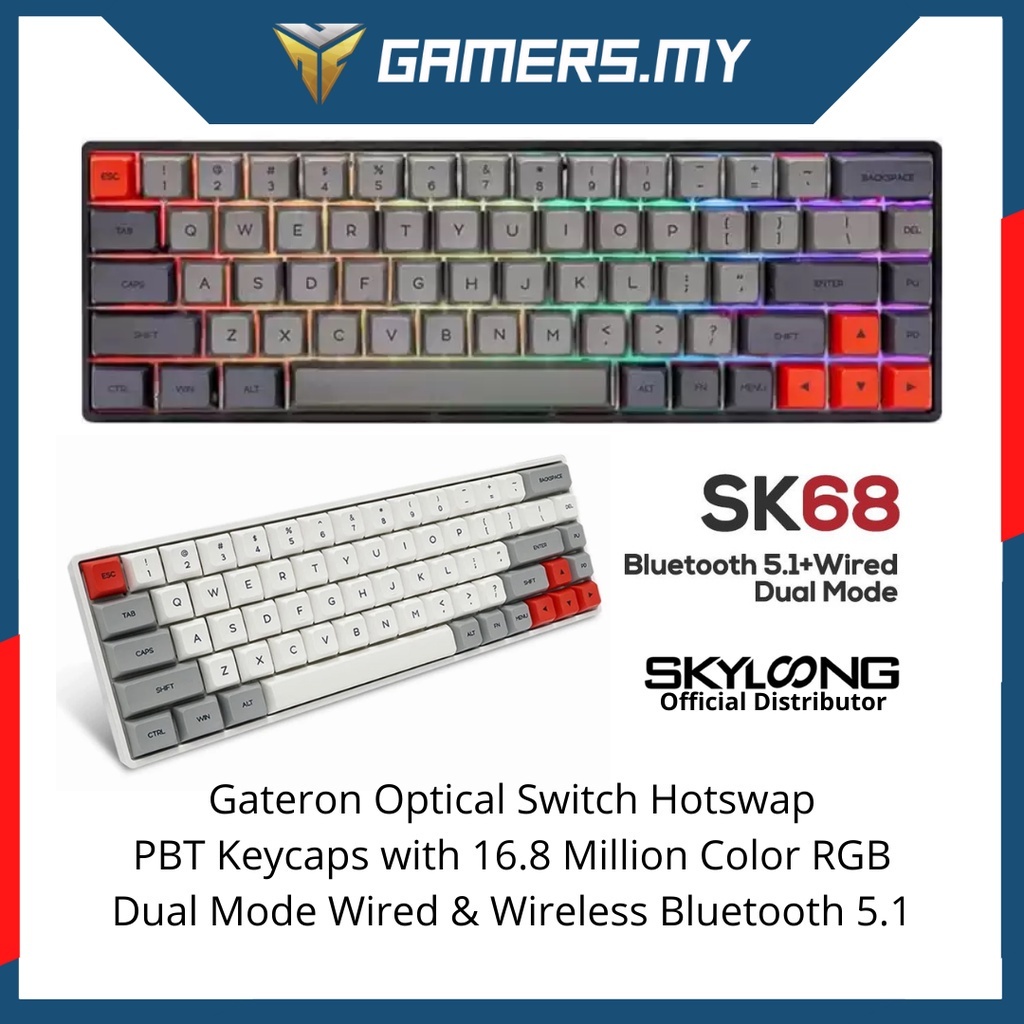 Skyloong SK68S Optical Keyboard RGB Gateron Switch Hotswap 68 Key ...