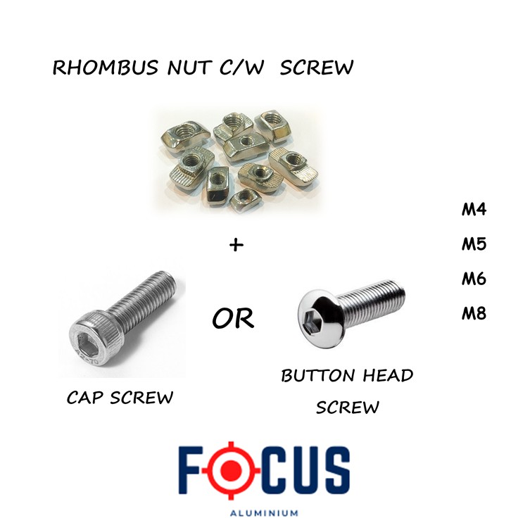 T Nut Rhombus Hammer Head Fasten Nut Connector Profile Slot Nut C/W ...