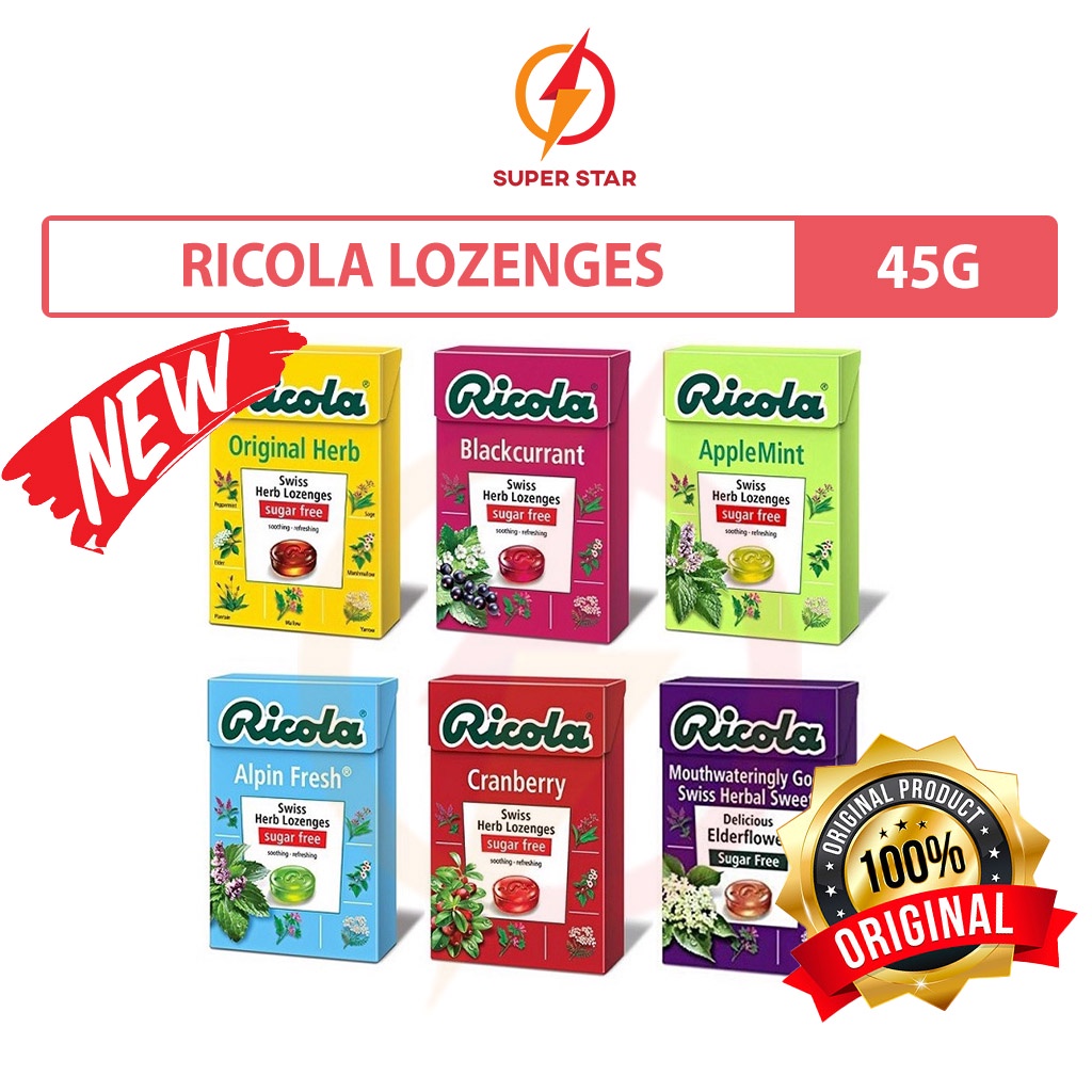 Ricola Herb Swiss Herb Lozenges (Alpin Fresh /Applemint/Cranberry/Lemon Mint /Original ...